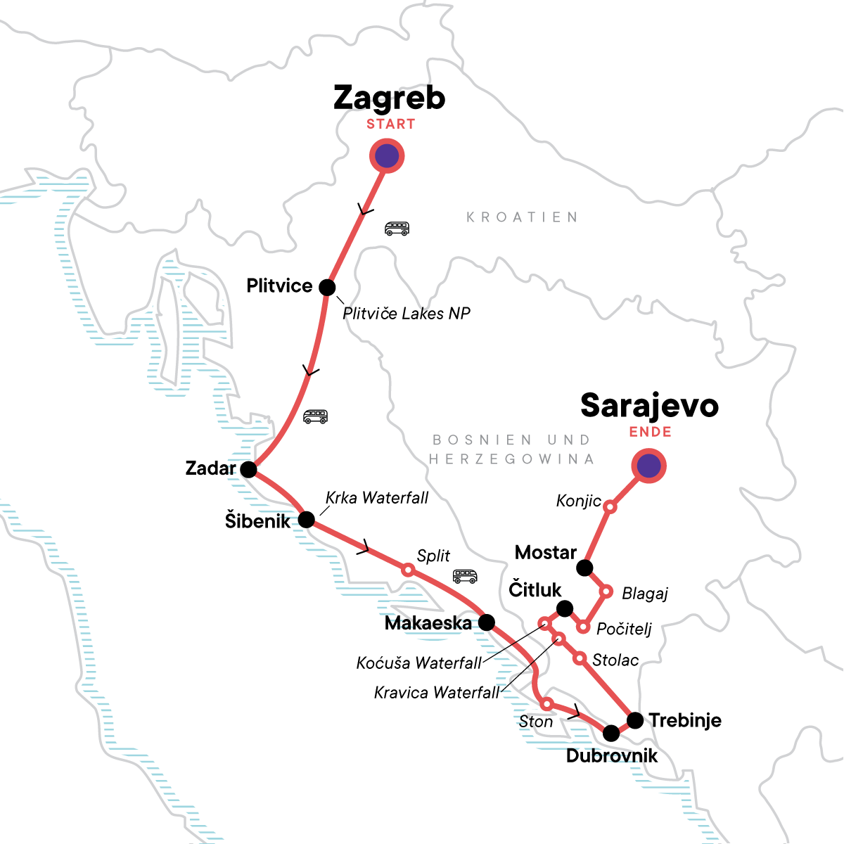 Gebeco Adventure-Trip Classic Balkans: Zagreb to Sarajevo